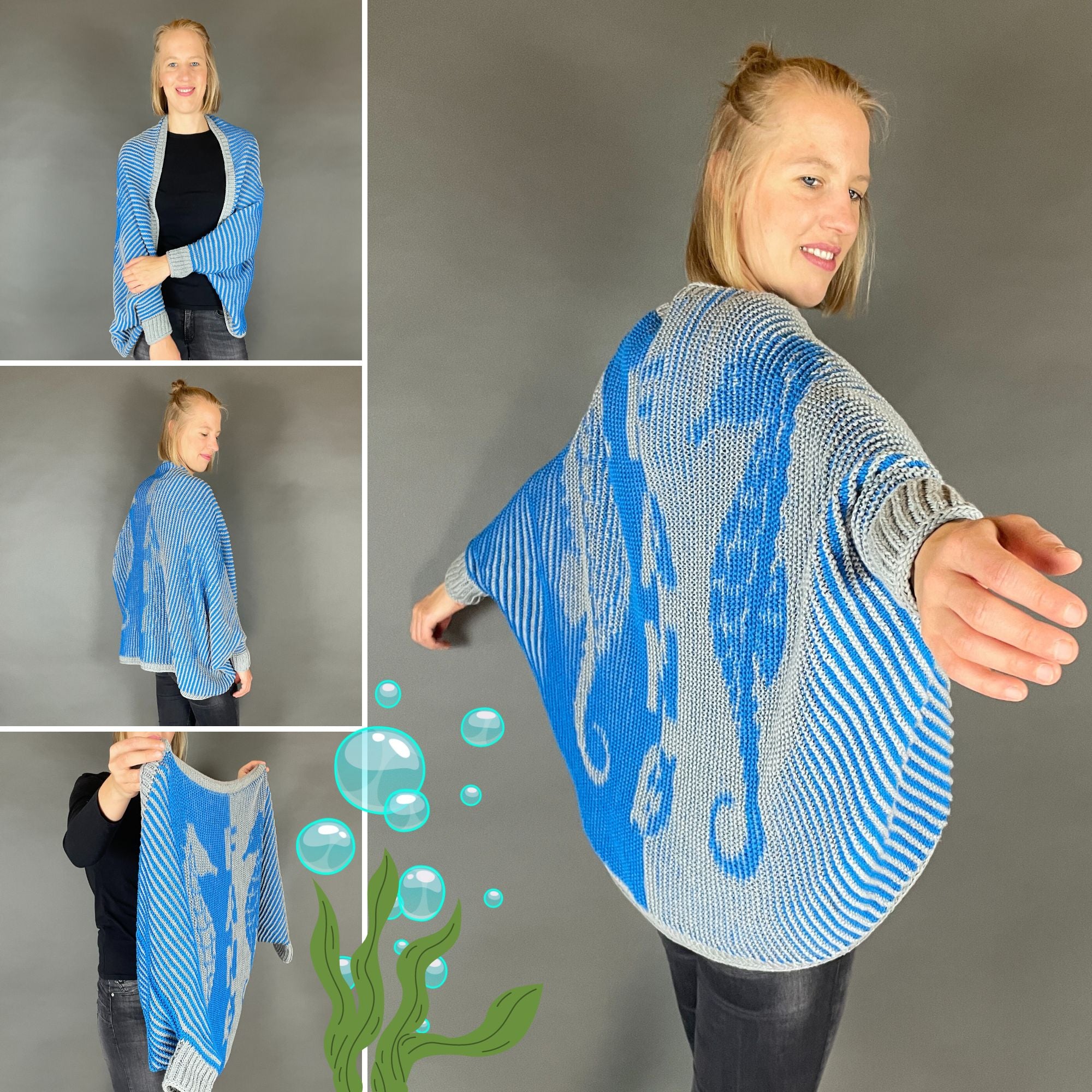 Lola Illusion Knitted Soul Warmer - Seahorse Fano - 8ply – BELLEMAE YARNS